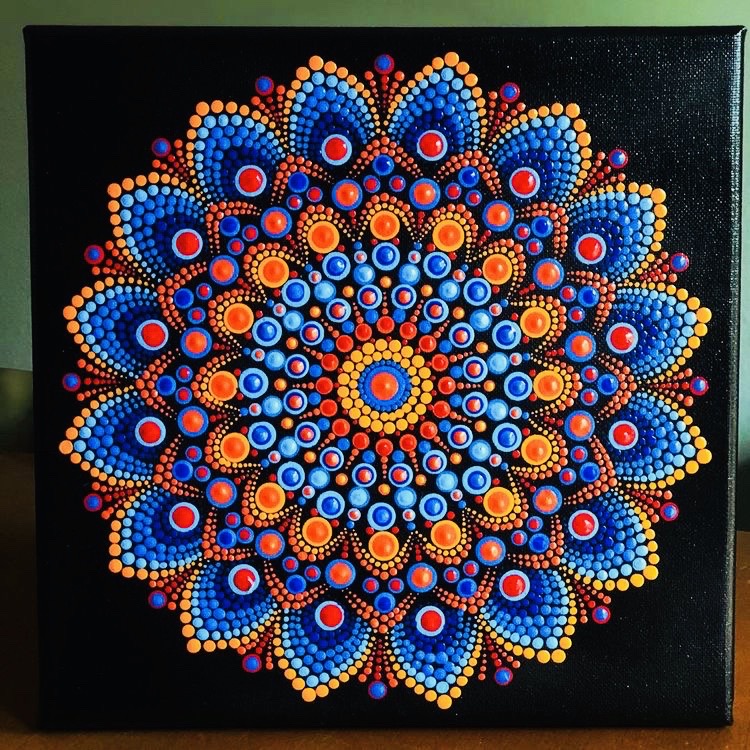 Mandala Dot Art Designs For Beginners Rainbow Mandala On Wood Circle Mandala Dot Art Designs For Beginners Rainbow Mandala On Wood Circle